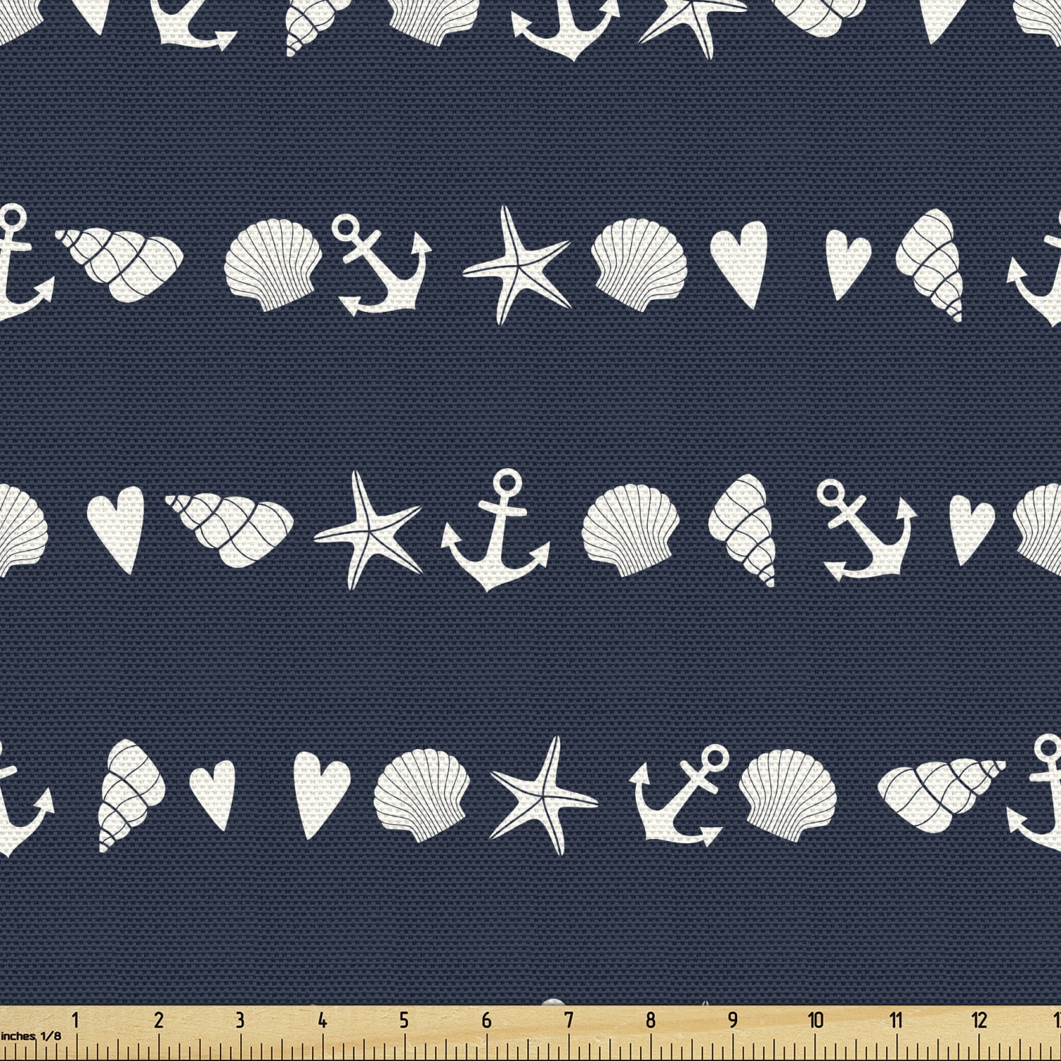 Ambesonne Maritime Fabric by the Yard Upholstery, Horizontal Nautical ...