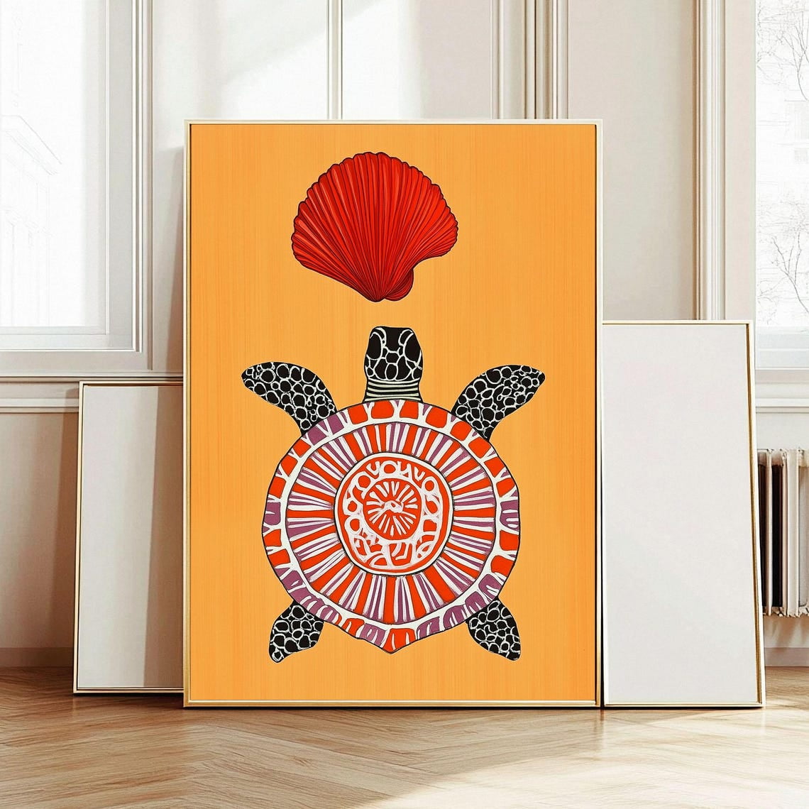 Maritime Living Wall Art, Turtle Artwork, Sea Coastal Style Interior ...