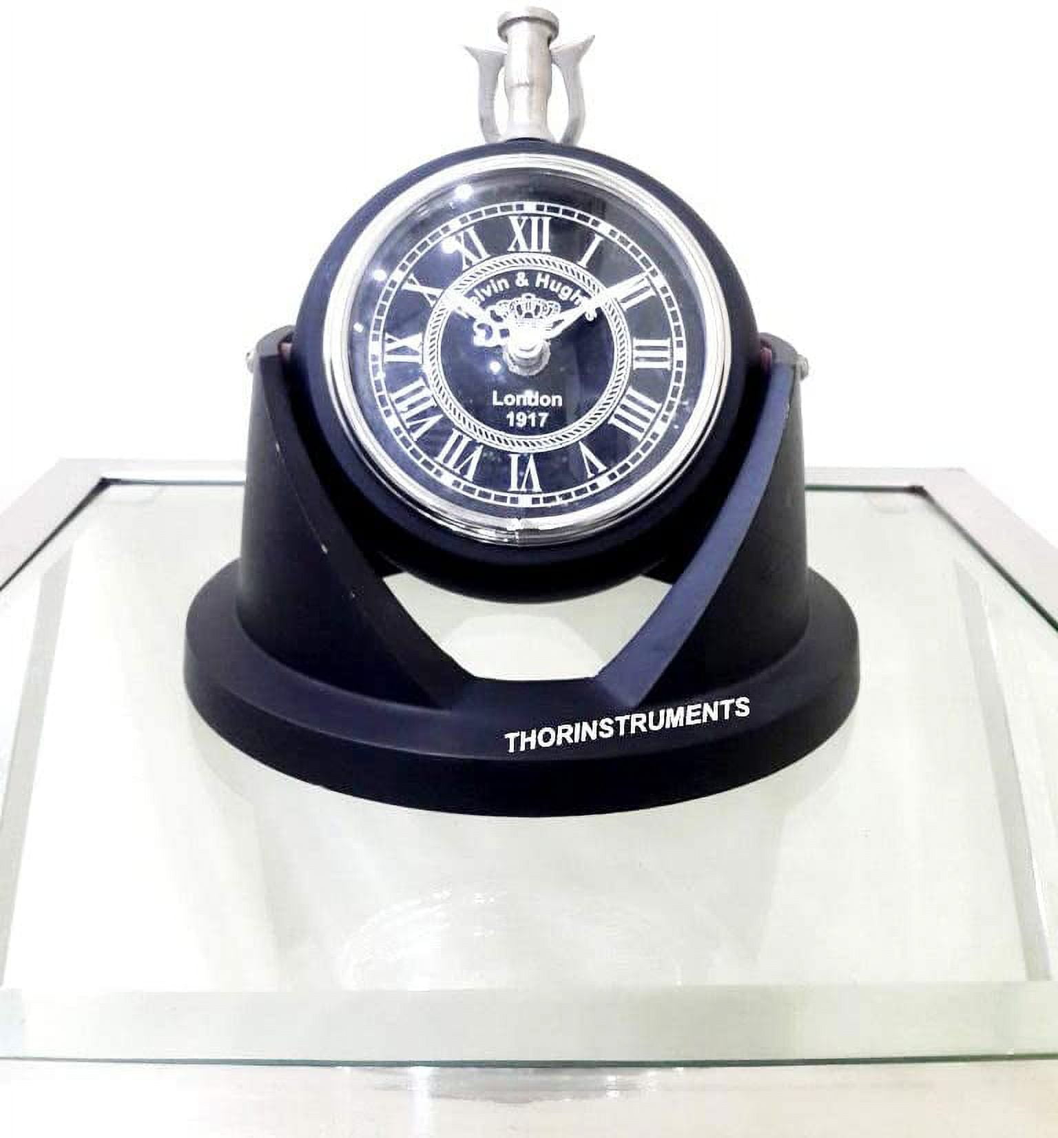 Maritime Nautical Table Clock Marine Kelvin Hughes London Vintage Watch ...