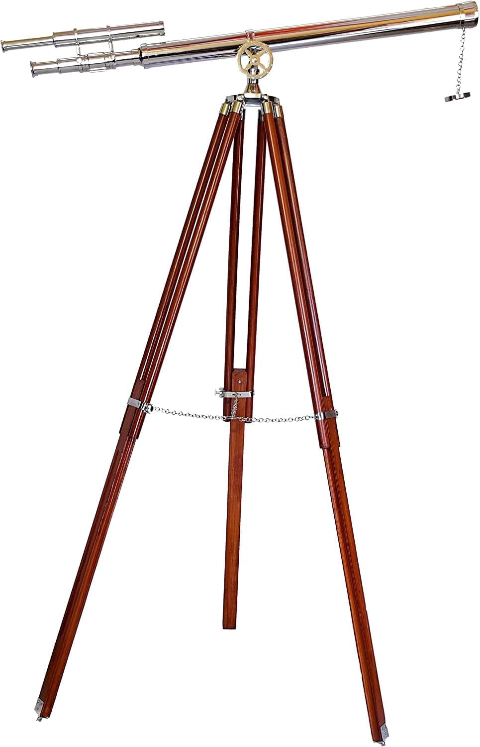 Maritime Navy Double Barrel Tube Telescope Nickel Silver Finish Black ...