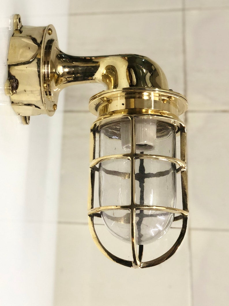 Maritime Retro Solid Brass Bulkhead Light – Antique Marine Fixture with ...