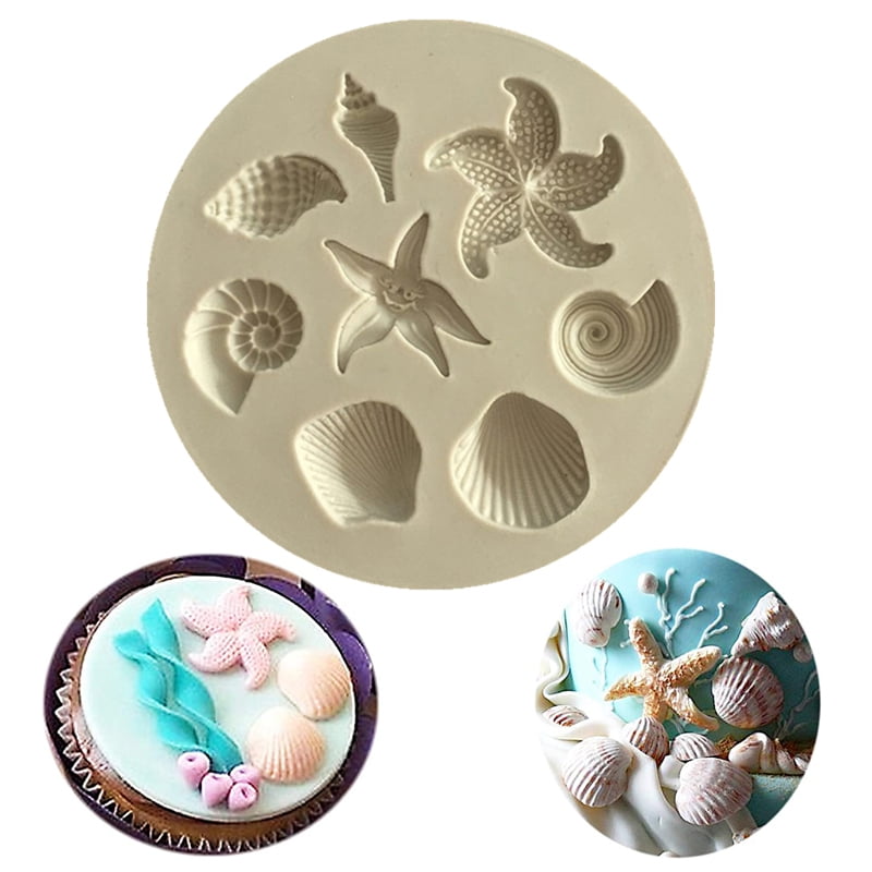 Maritime Style Silicone Pastry Mold with Shell, Star, and Fish Shapes ...