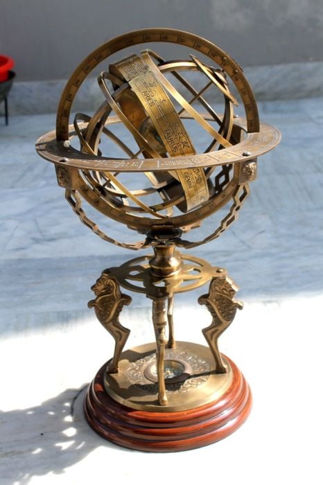 Maritime Treasures 18'' inch Large Brass Armillary Sphere with Working ...