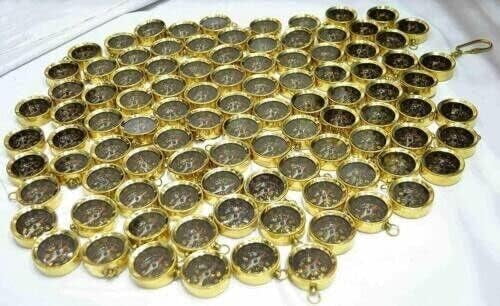 Maritime Treasures Brass Compass Key Ring Golden Finish Collectible ...