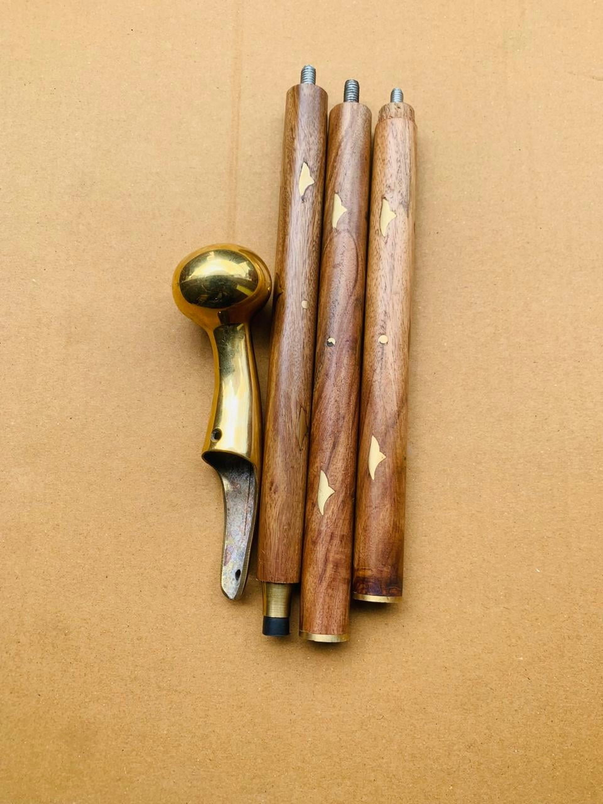 Maritime Treasures Handmade Wooden Walking Stick with Brass Hames ...