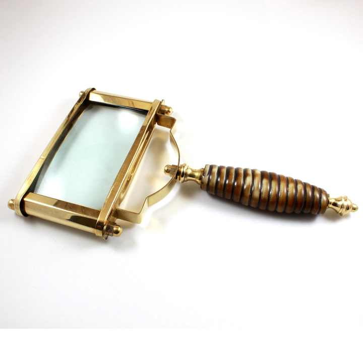 Maritime Treasures Nautical Brass Rectangular Magnifying Glass Lens ...