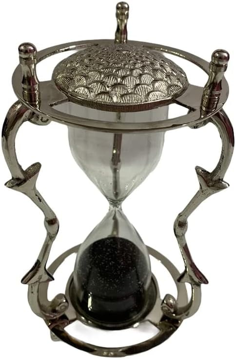 Maritime Treasures Shinny Brass Hourglass with Sundial Nautical ...