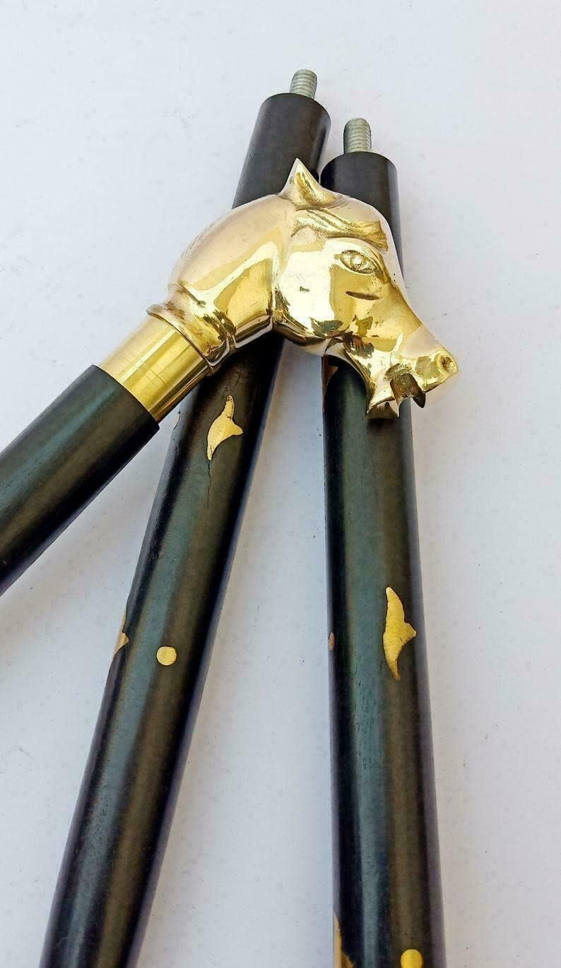 Maritime Treasuresr Brass Walking Cane Horse Head Style Walking Stick ...