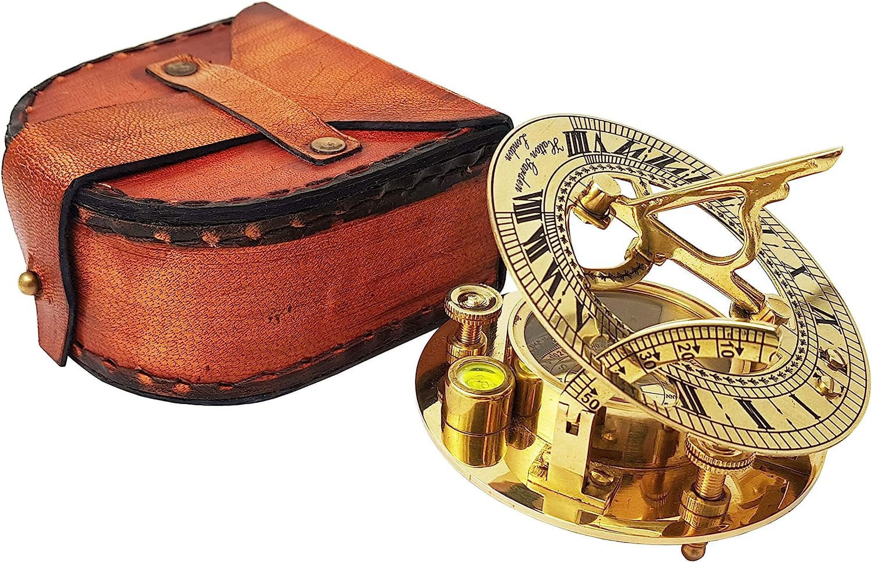 Maritime Treasures Instruments Sundial Compass with Intricate Detailing ...
