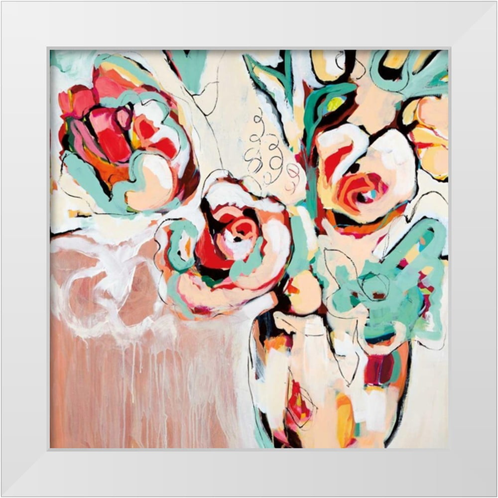 Maritz, Angela 26x26 White Modern Wood Framed Museum Art Print Titled - Subtle Flourish ...