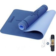 CAP Yoga Reversible Yoga Mat, 5mm with Carry Strap, Dahlia and Ginkgo ...