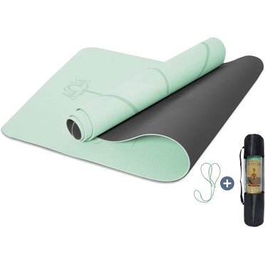 CAP Yoga Reversible Yoga Mat, 5mm with Carry Strap, Dahlia and Ginkgo ...