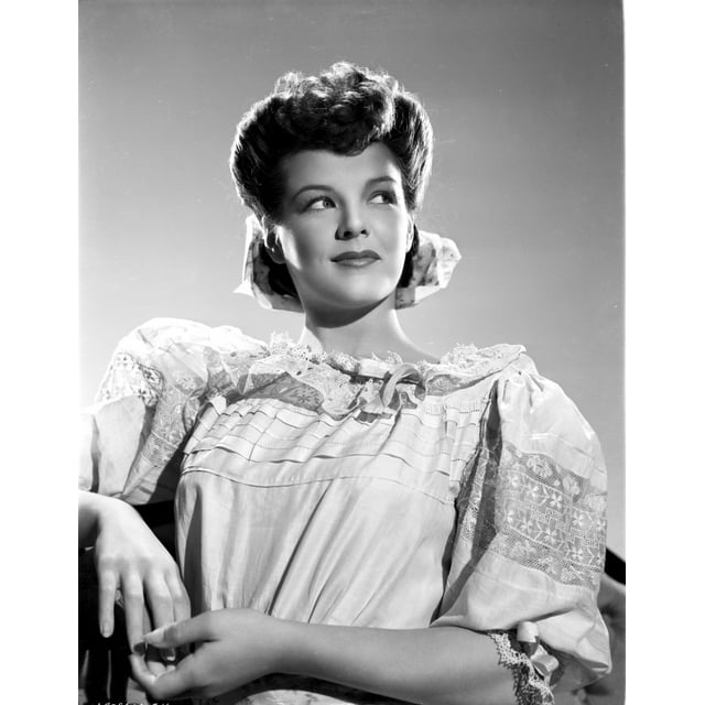 Marjorie Lord on Lace Ruffled Top sitting and posed Photo Print (24 x ...