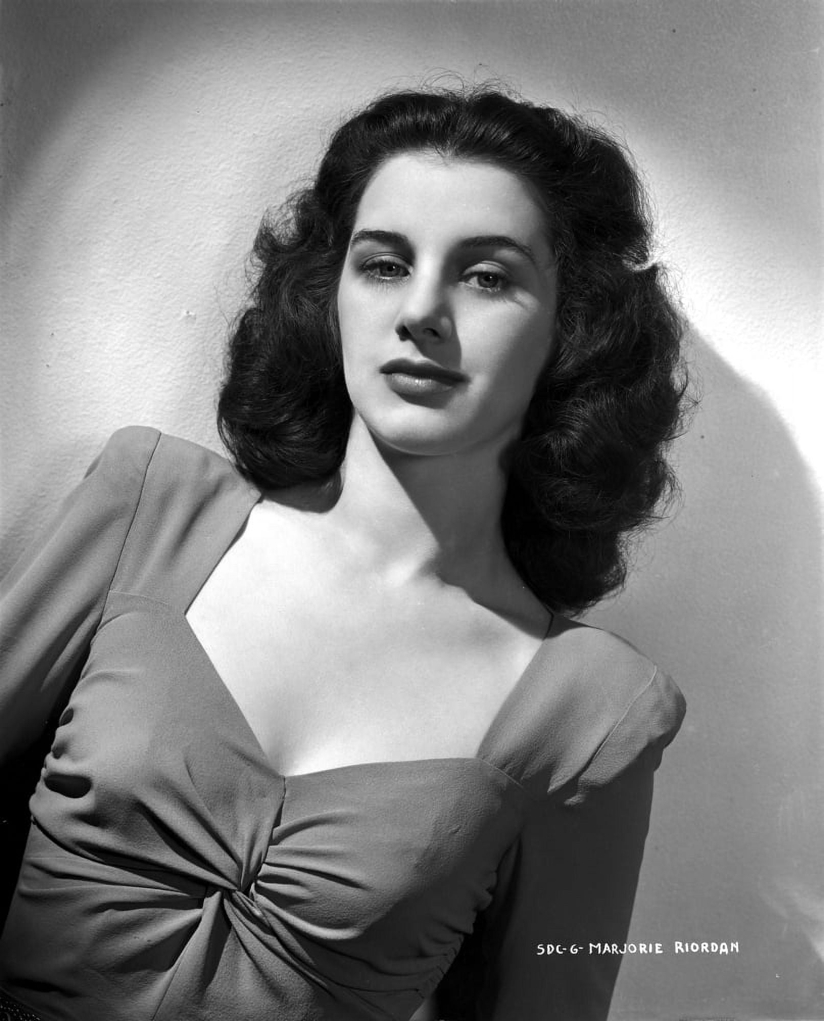 Marjorie Riordan Posed in Elegant Dress with Dark lipstick Photo Print ...