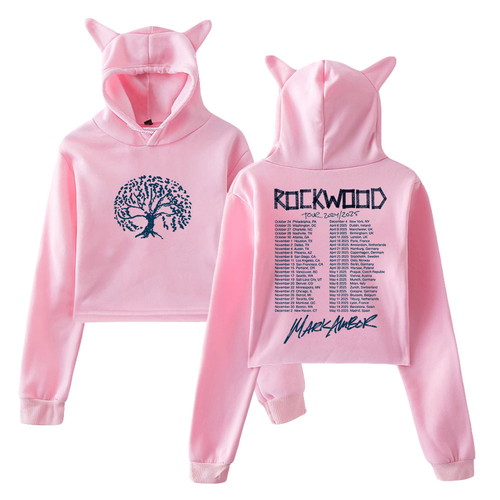 Mark Ambor Rockwood Tour 2025 Streetwear Cat Ears Hoodie Long Sleeve ...