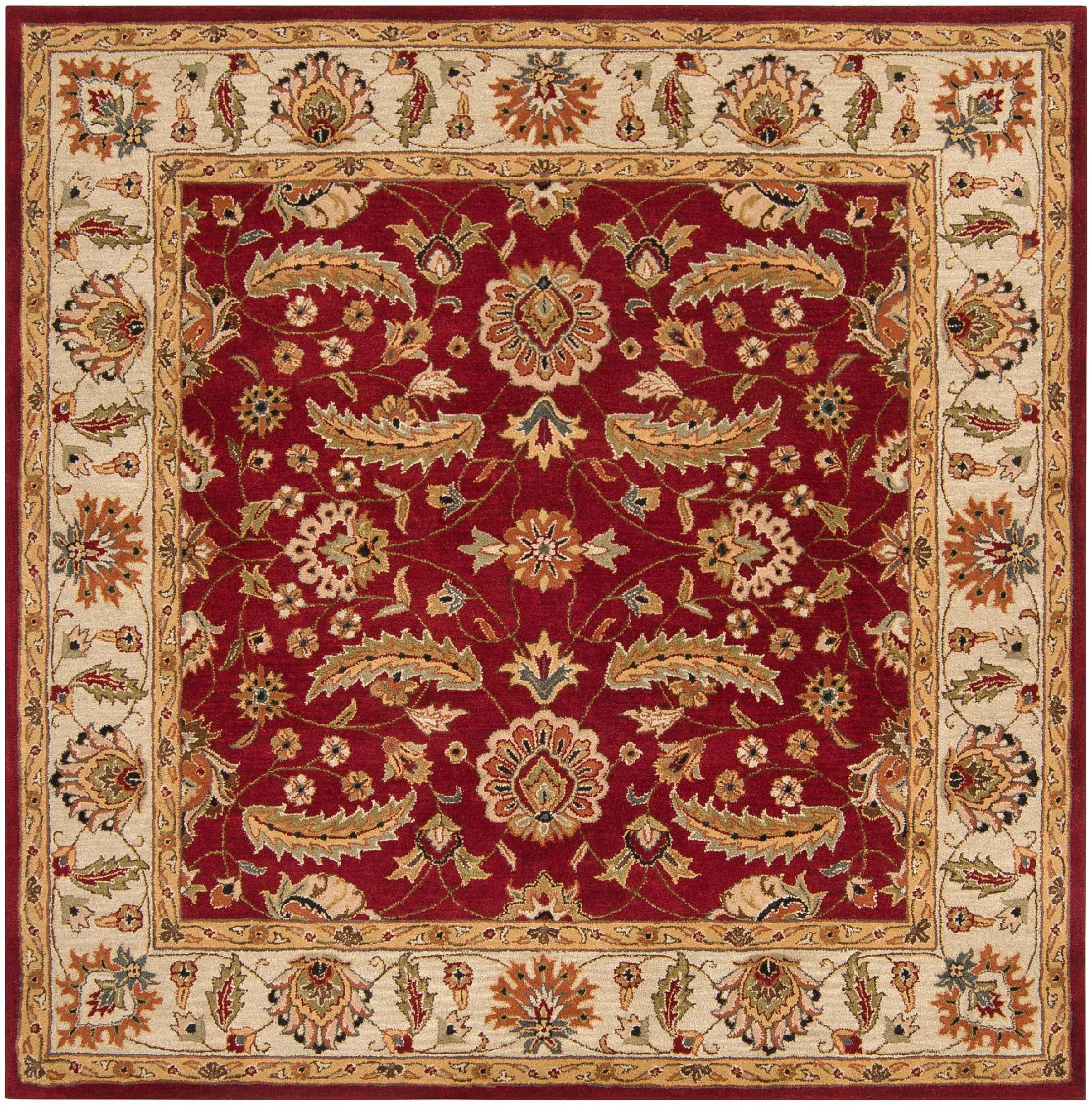 Mark&Day Area Rugs, 10x10 Cochrane Traditional Dark Red Square Area Rug ...