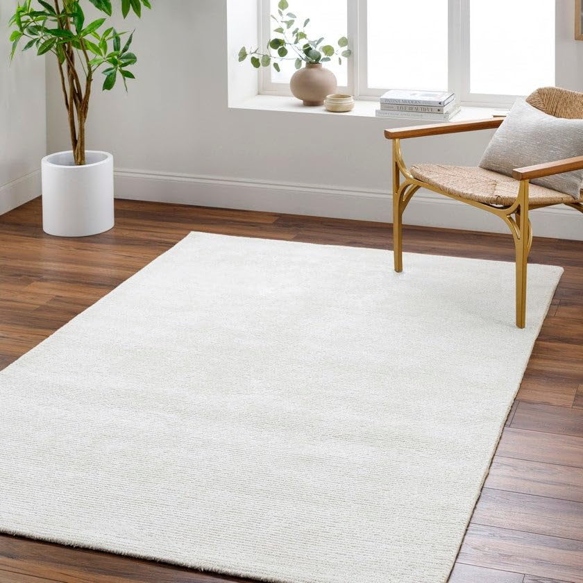 Mark&Day Area Rugs, 10x10 Jett Solid and Border Light Silver Square ...