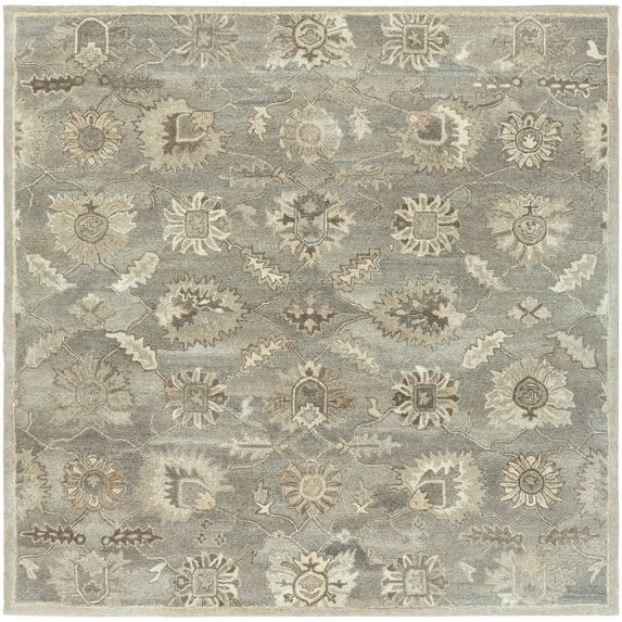Mark&Day Area Rugs, 10x10 Kinistino Traditional Charcoal Square Area ...