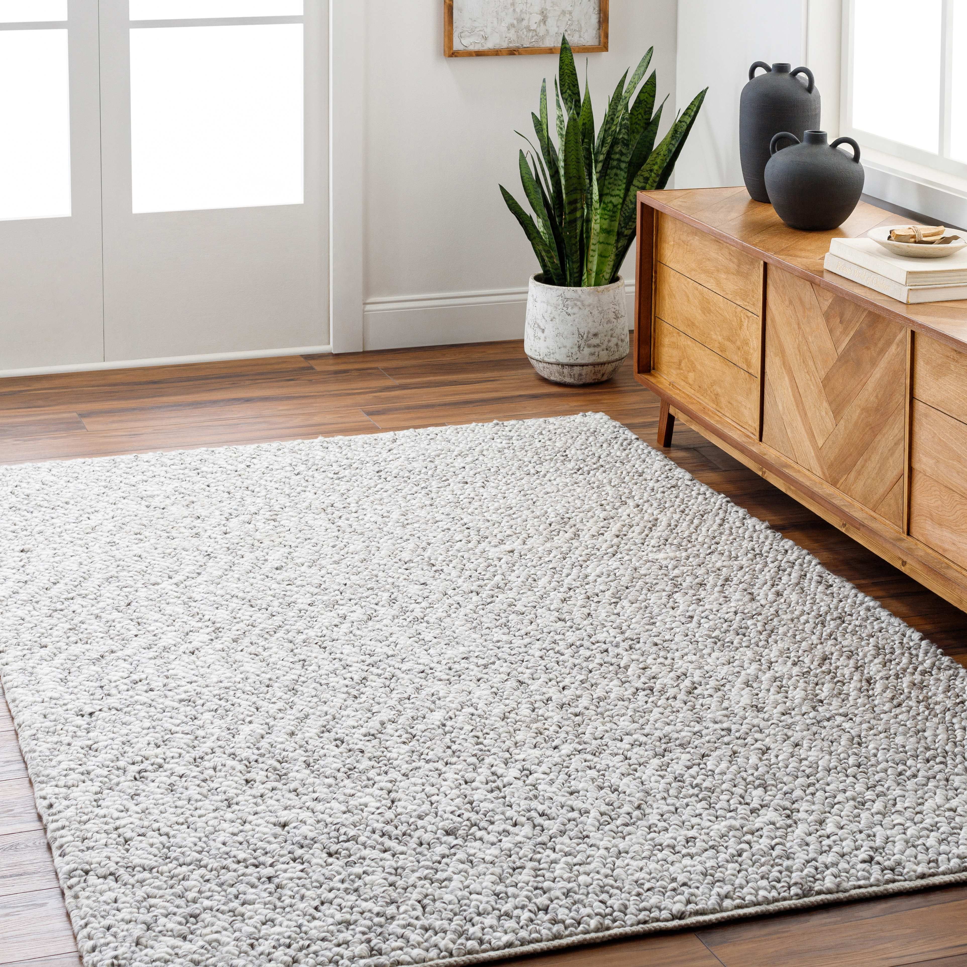 Mark&Day Area Rugs, 10x14 Leonora Modern Light Gray Off-White Area Rug ...