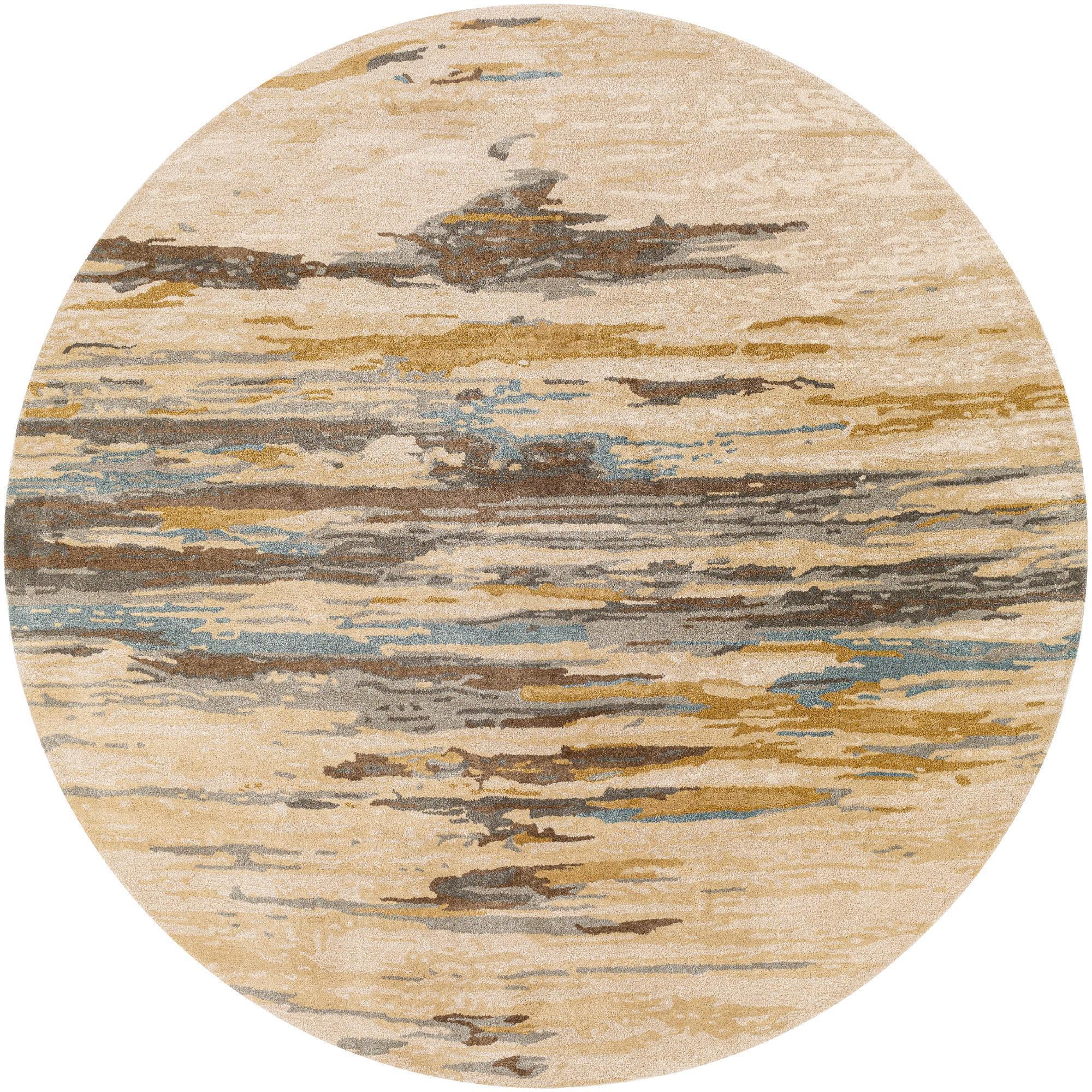 Mark&Day Area Rugs, 12ft Round Oakham Modern Beige Area Rug (12' Round ...