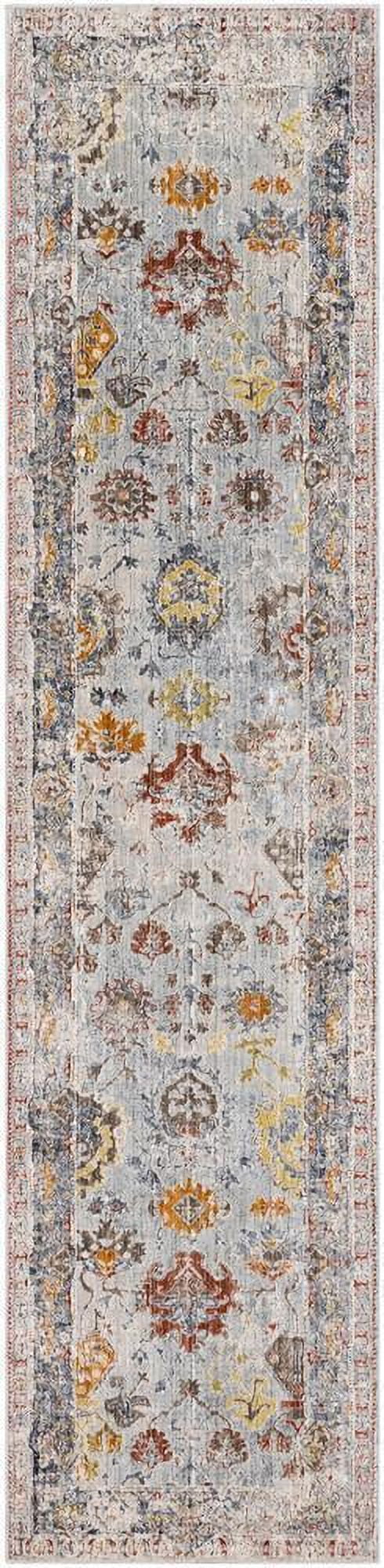 Mark&Day Area Rugs, 2x10 Camila Traditional Light Slate Runner Area Rug ...