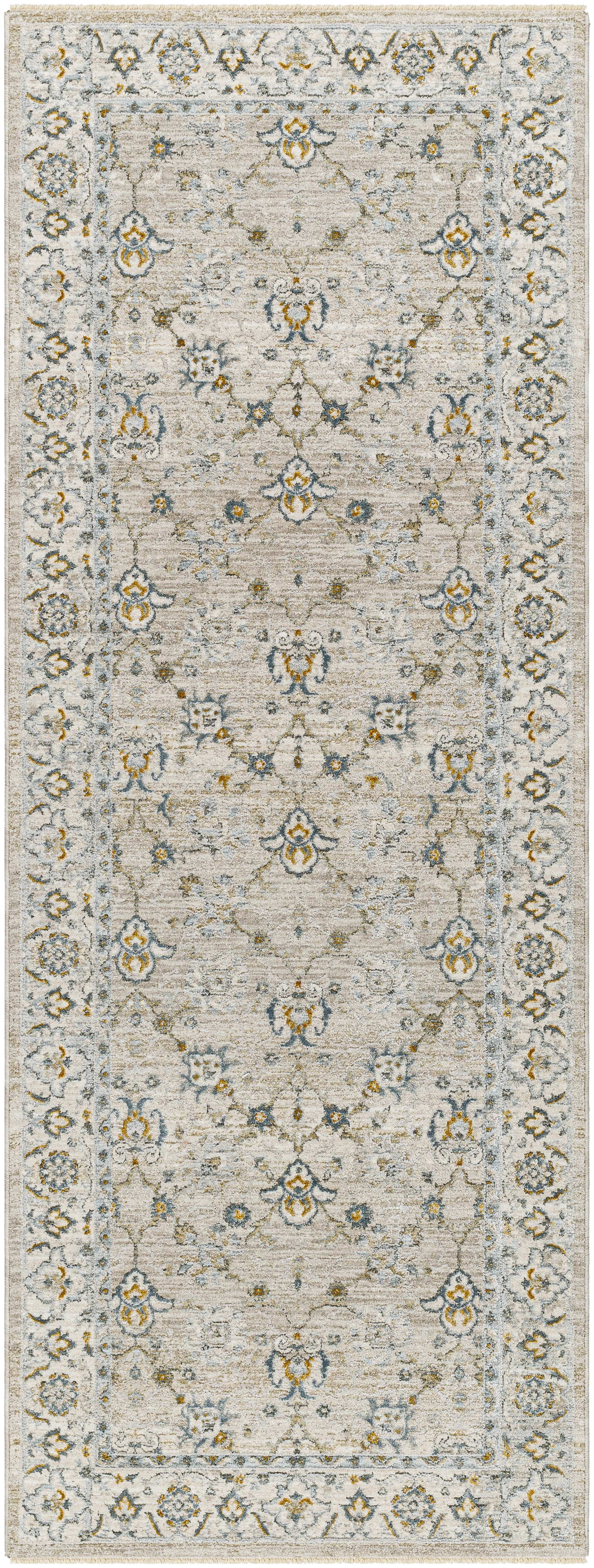 Mark&Day Area Rugs, 2x10 Panagiotis Traditional Taupe Off-White Runner ...
