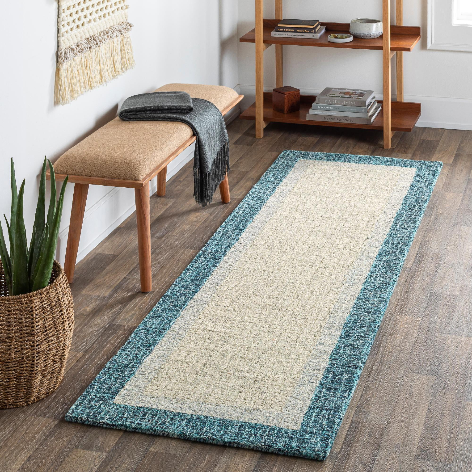 Mark&Day Area Rugs, 2x10 Sarah Modern Teal Runner Area Rug (2'6" x 10 ...