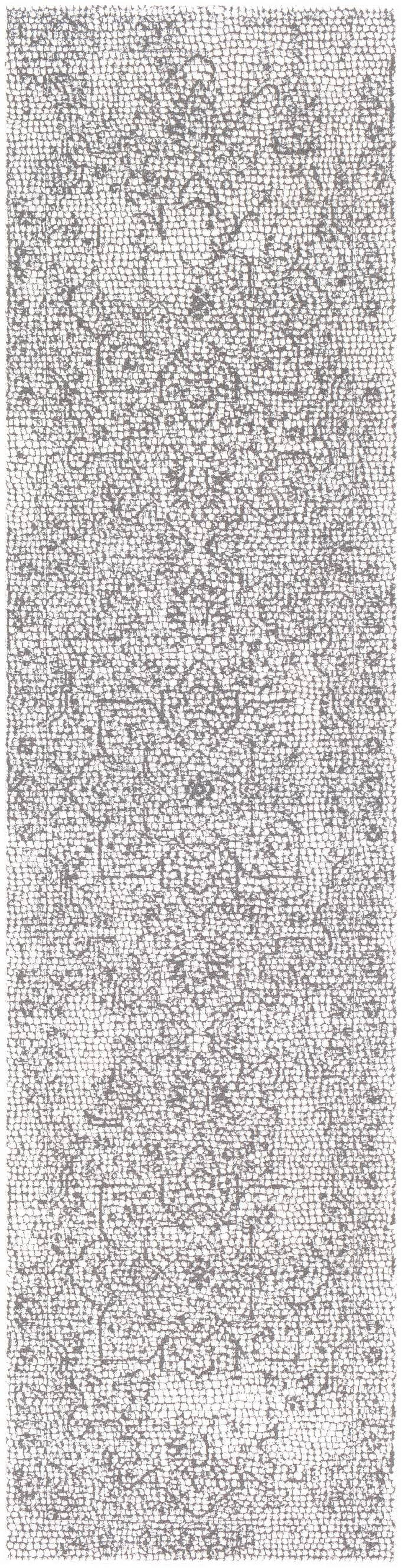 Mark&Day Area Rugs, 3x12 Lachan Traditional White/Grey Runner Area Rug ...