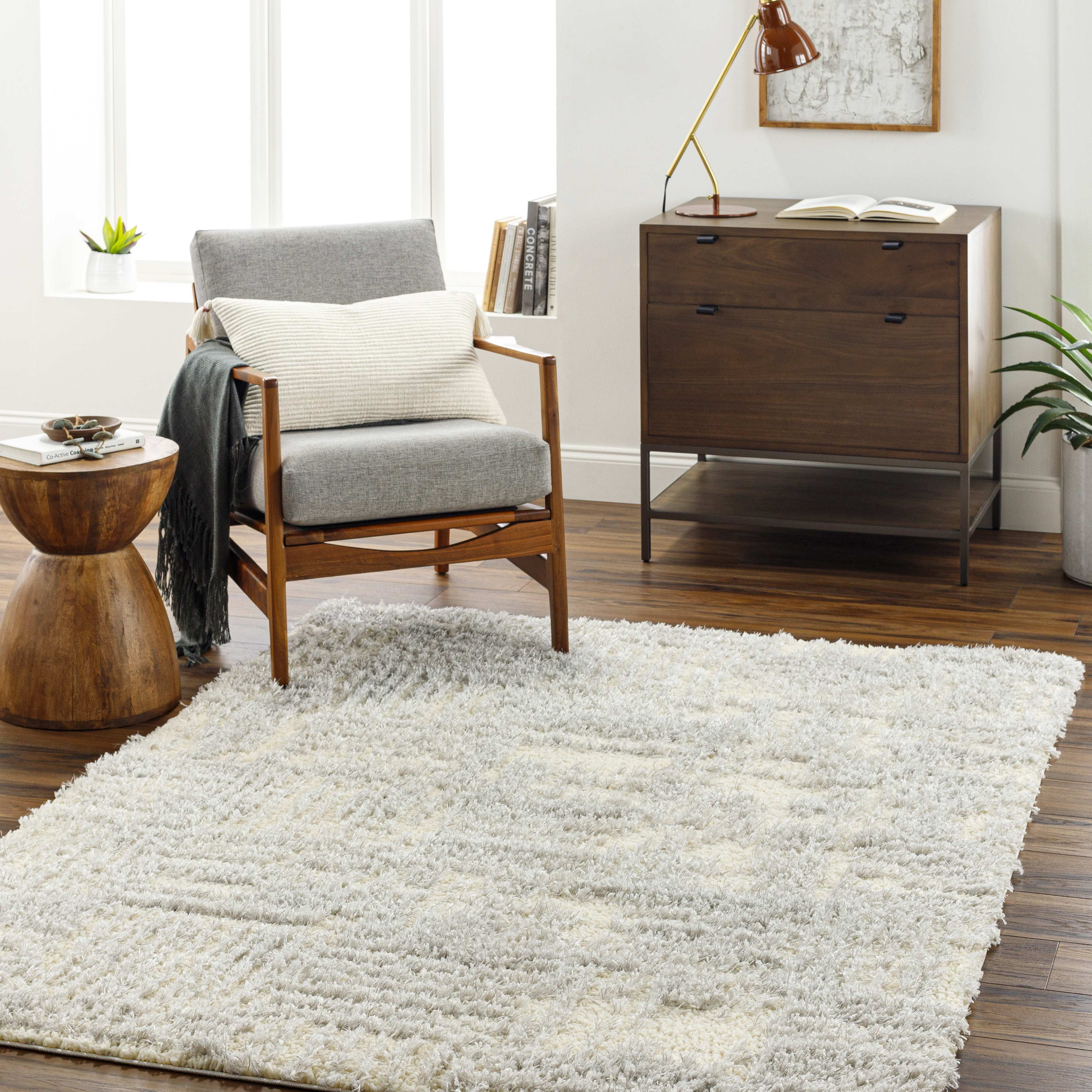 Mark&Day Area Rugs, 2x3 Breck Modern Light Gray Cream Area Rug (2' x 3 ...