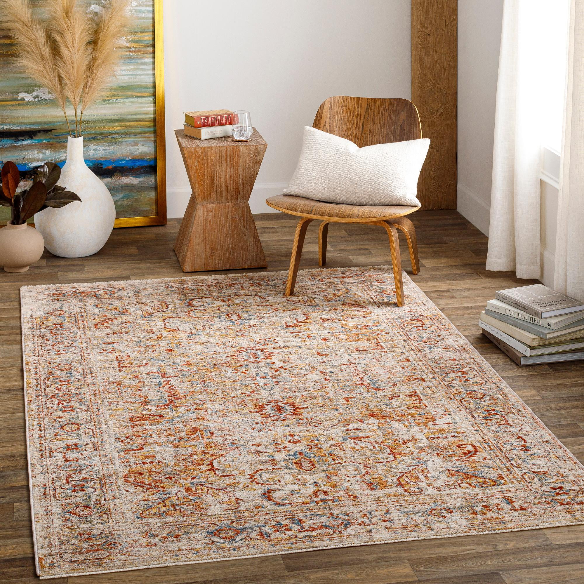 Mark&Day Area Rugs, 2x3 Hartley Traditional Rust Area Rug, Grey Beige ...