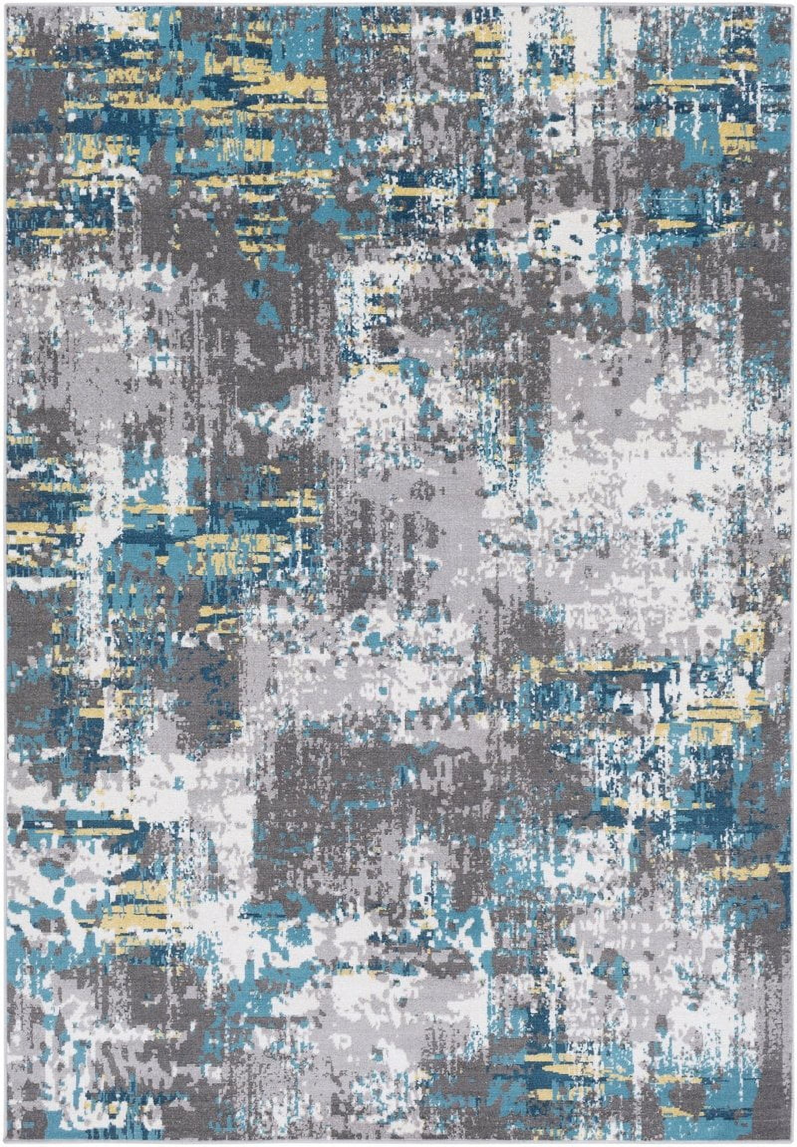 Mark&Day Area Rugs, 2x3 Kourou Modern Teal Area Rug, Blue Grey Carpet ...