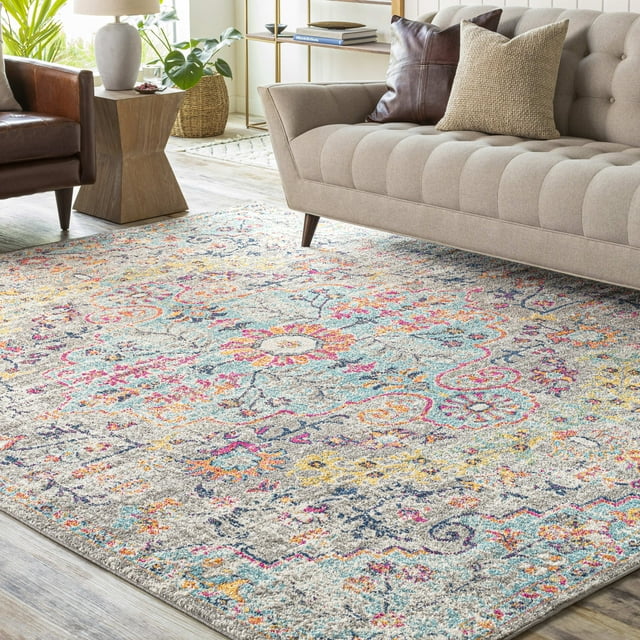 Mark&Day Area Rugs, 2x3 Olivia Traditional Teal Beige Area Rug (2' x 3 ...