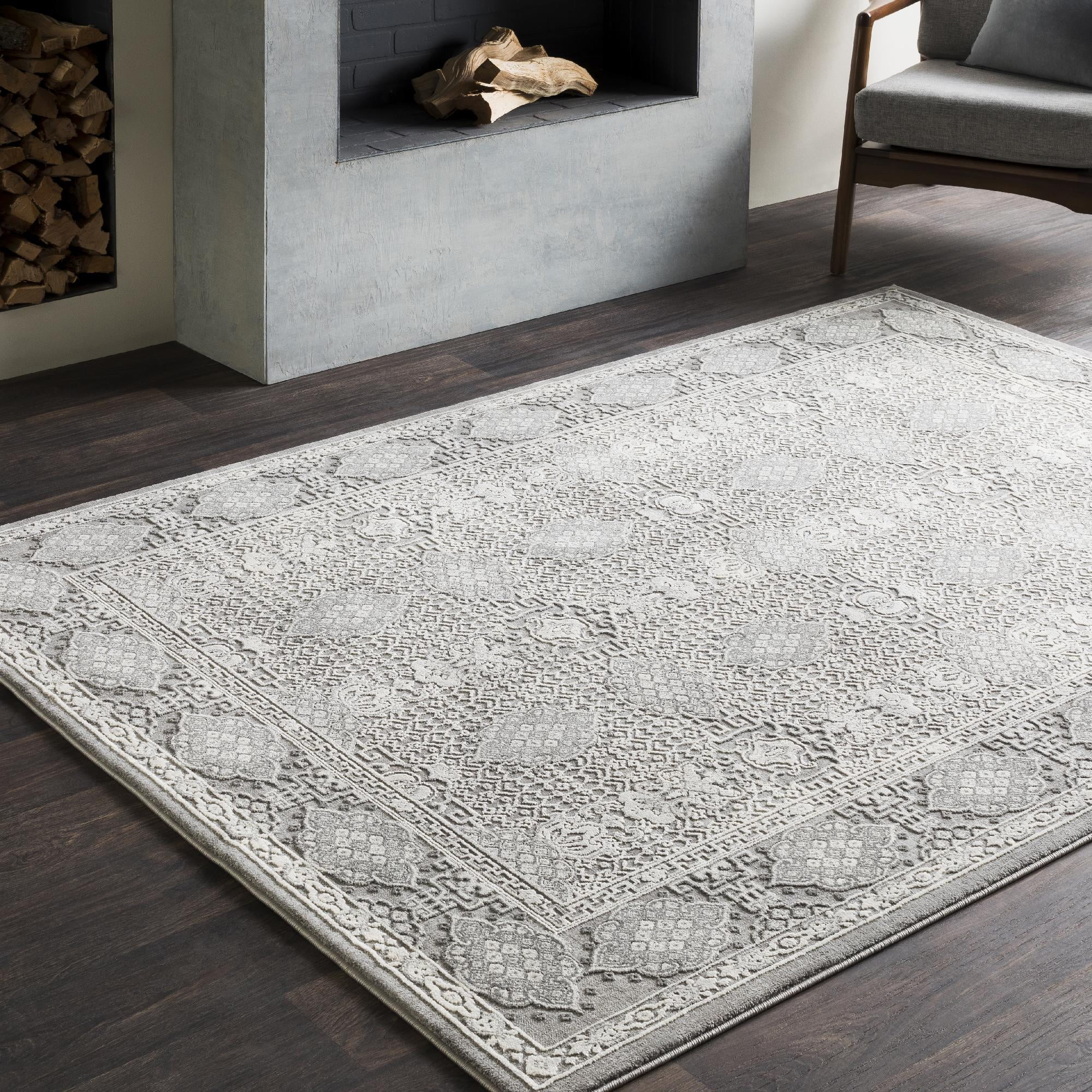 Mark&Day Area Rugs, 2x3 Paradise Traditional Taupe Area Rug, Grey White ...