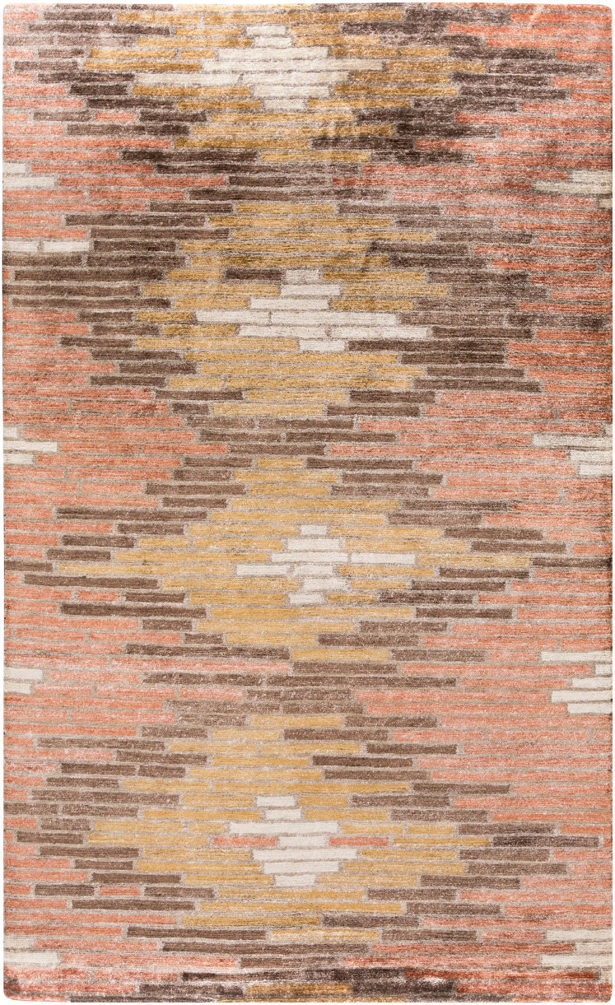 Mark&Day Area Rugs, 2x3 Saumur Modern Brick Red Area Rug, Orange Brown ...