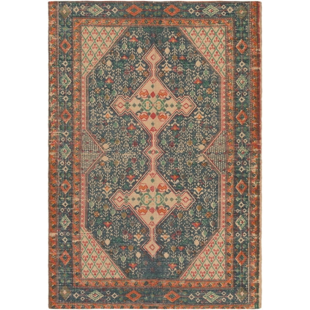 Mark&Day Area Rugs, 2x3 Shafter Traditional Khaki Dark Blue Orange Area ...