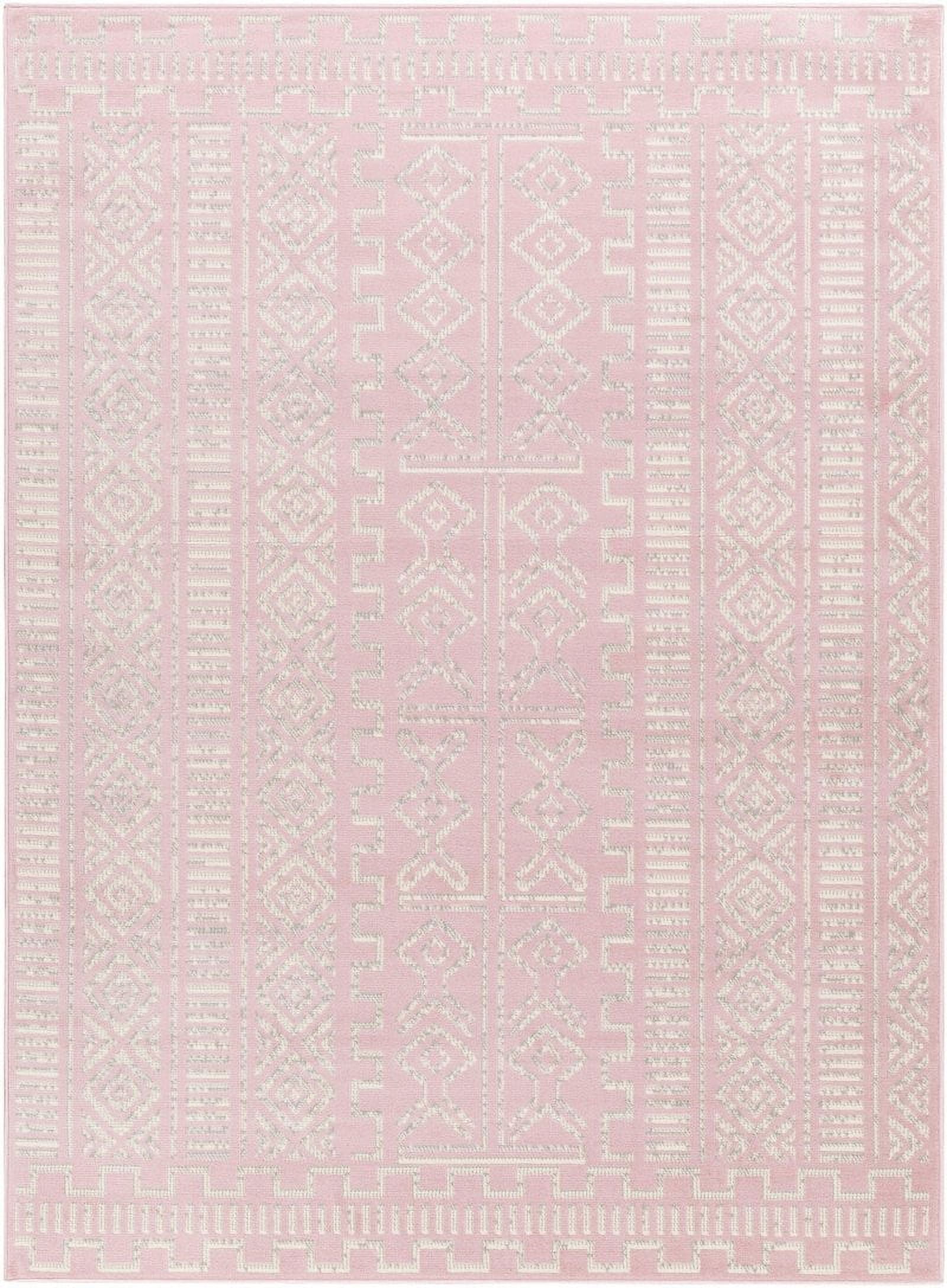 Mark&Day Area Rugs, 2x3 Zuideind Global Pale Pink Area Rug, Pink White ...