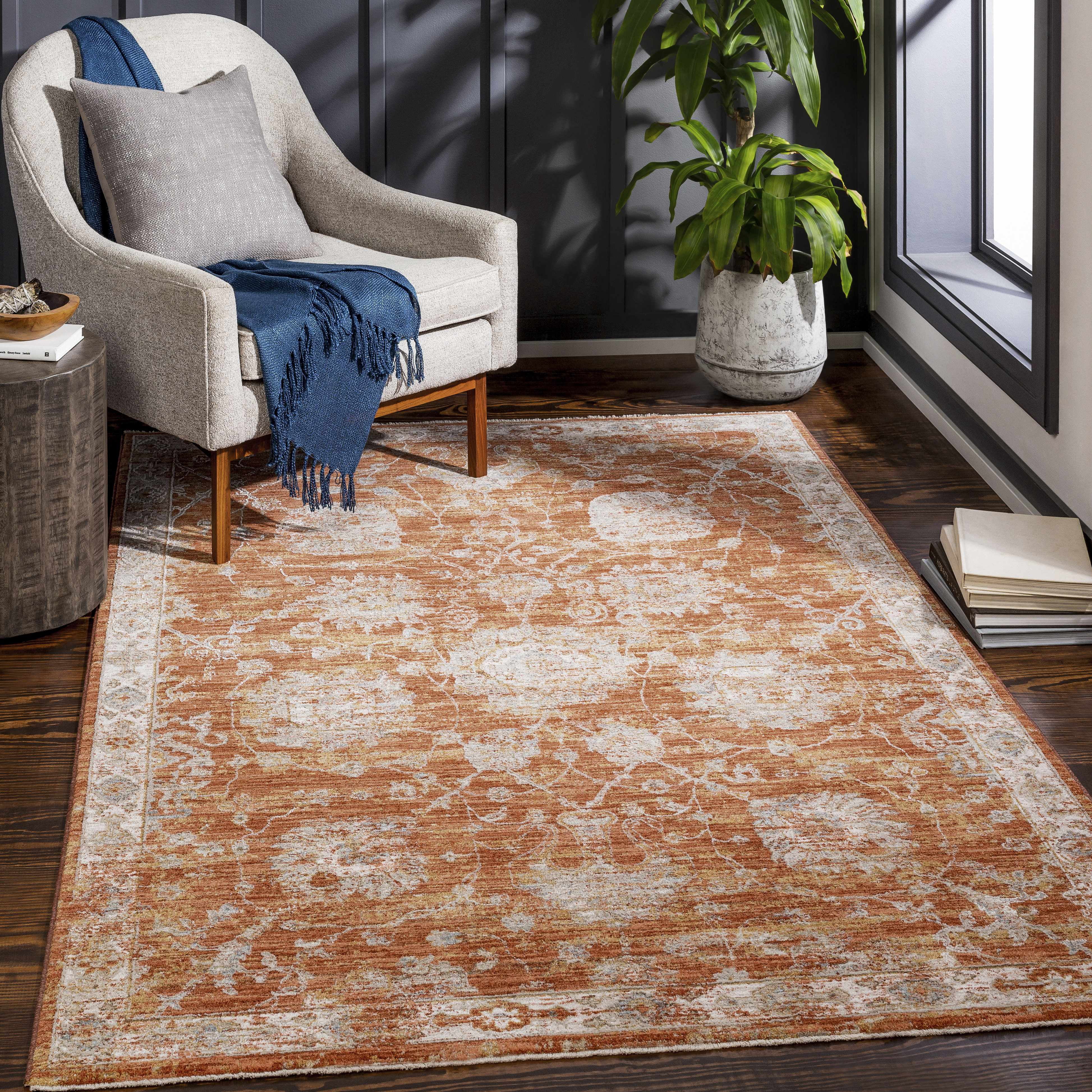 Mark&Day Area Rugs, 2x4 Schoorl Traditional Burnt Orange Area Rug (2'7 ...