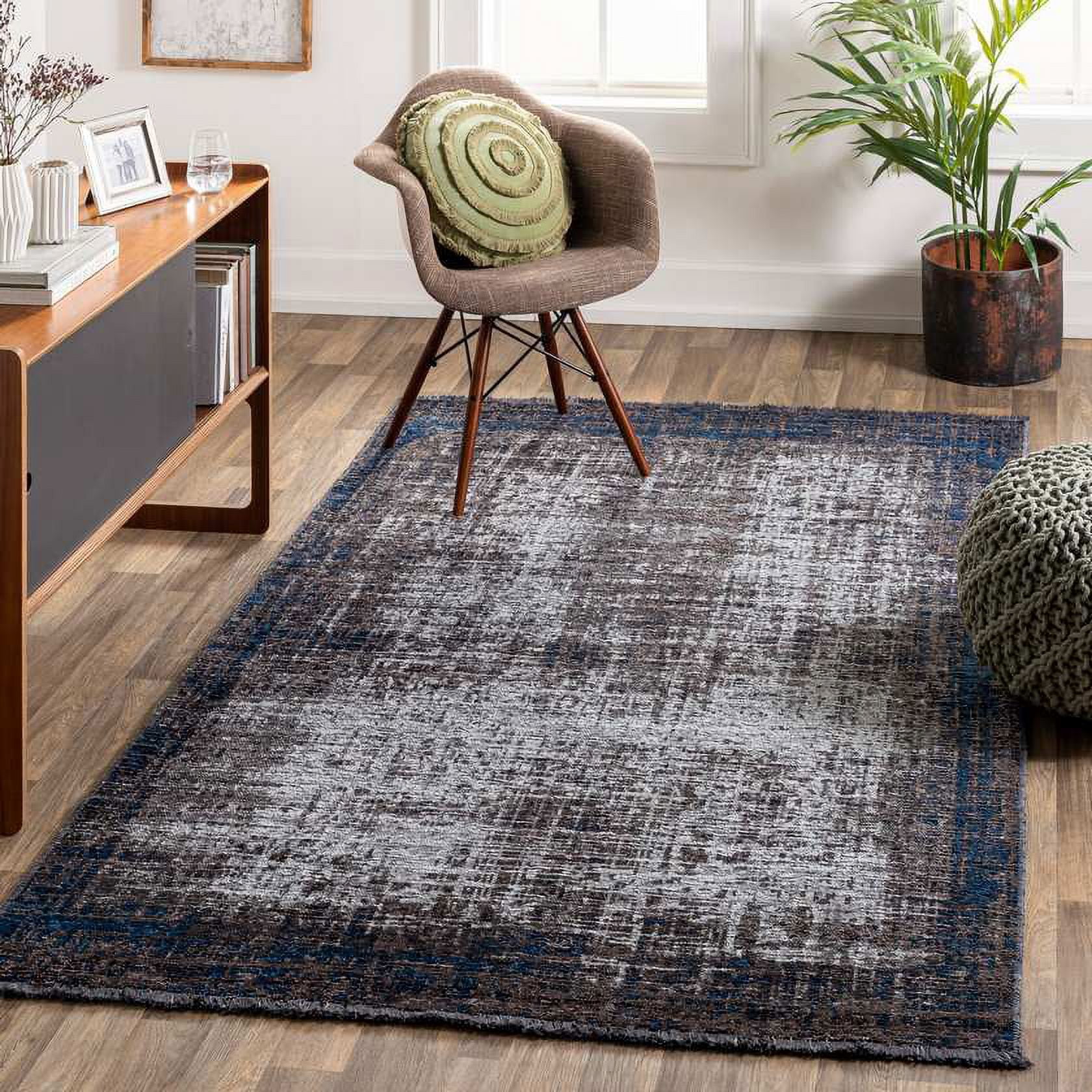 Mark&Day Area Rugs, 2x7 Ampelikou Modern Dark Brown Runner Marble Area ...