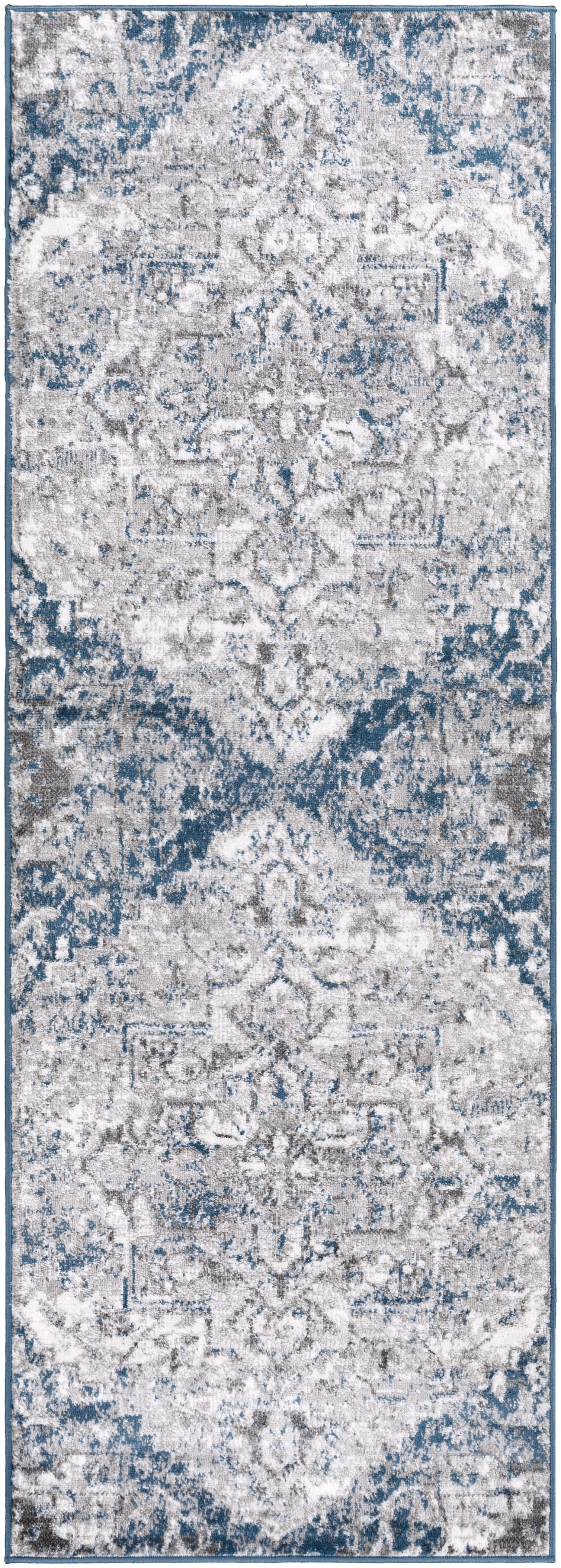 Mark&Day Area Rugs, 2x7 Angelo Traditional Ivory Blue Runner Area Rug ...