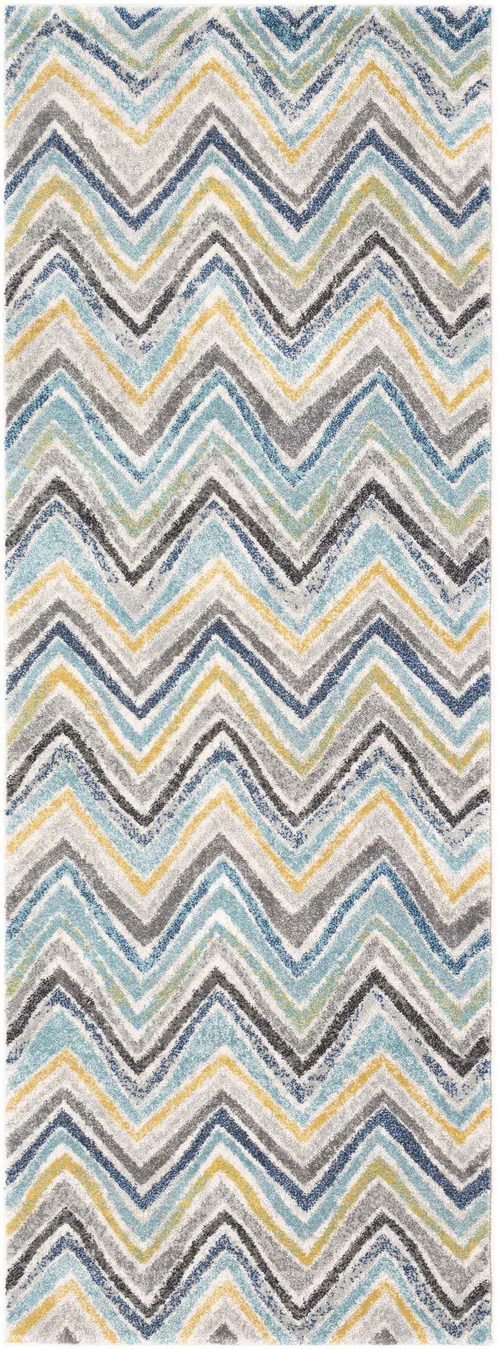 Mark&Day Area Rugs, 3x7 Baytona Modern Dark Blue Runner Area Rug, White ...