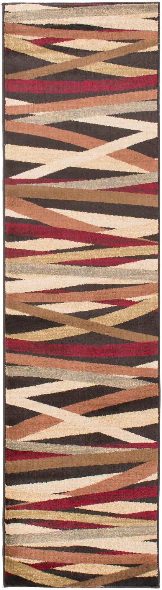Mark&Day Area Rugs, 2x7 Biberbach Modern Burgundy Runner Area Rug ...