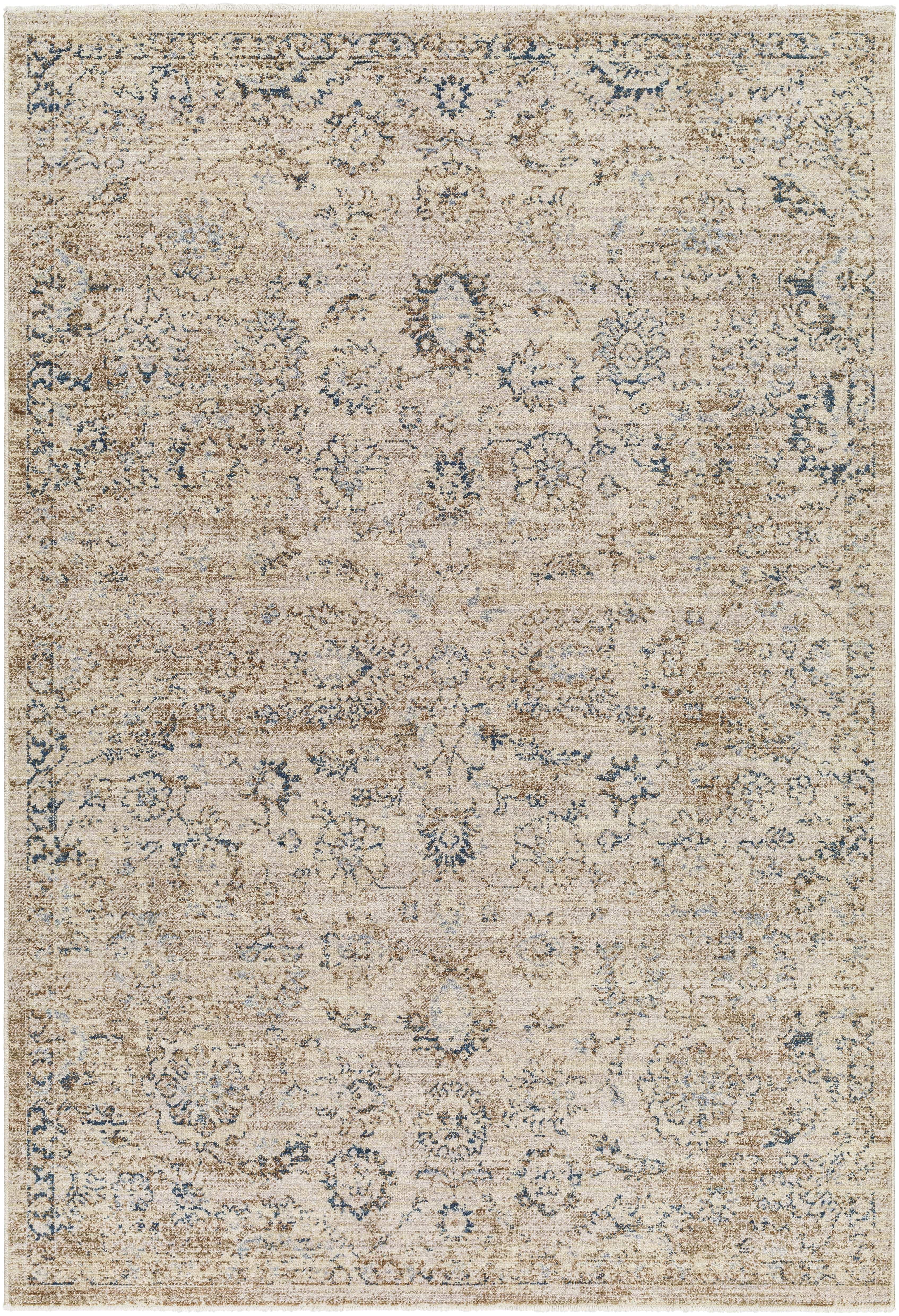 Mark&Day Area Rugs, 2x7 Chayla Traditional Beige Dark Brown Runner Area ...