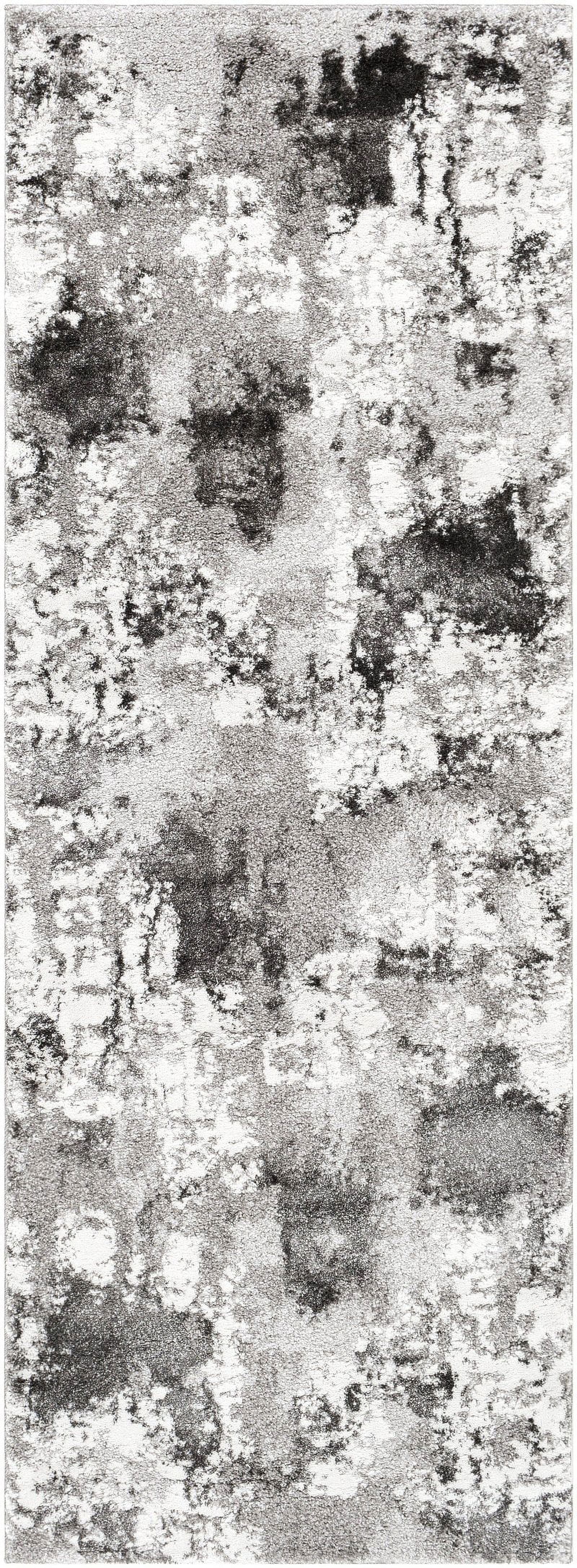 Mark&Day Area Rugs, 3x7 Ciel Modern Abstract Marble Shag Medium Gray ...