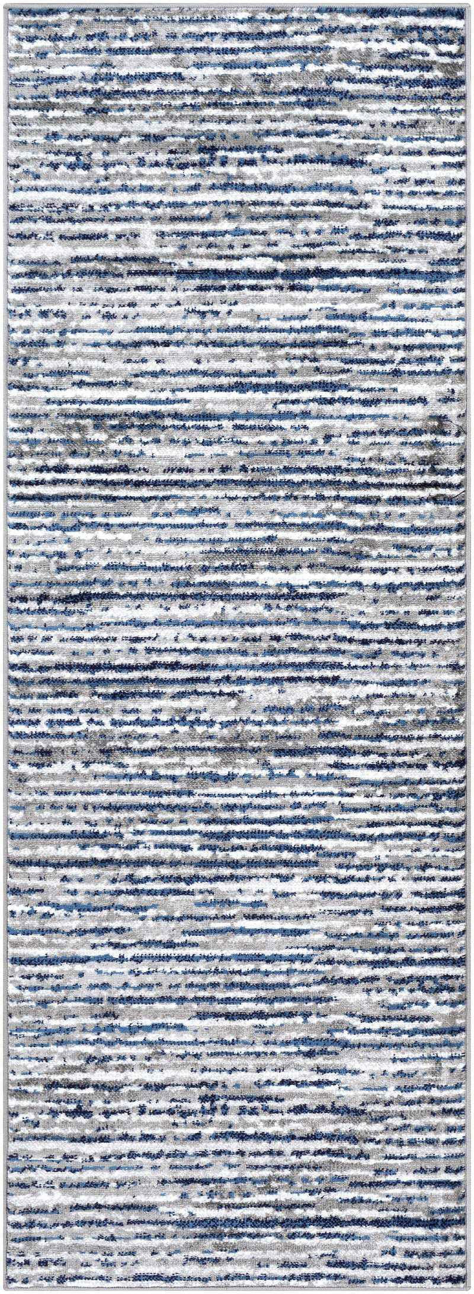 Mark&Day Area Rugs, 3x7 Delisle Modern Navy Runner Area Rug, Blue White ...