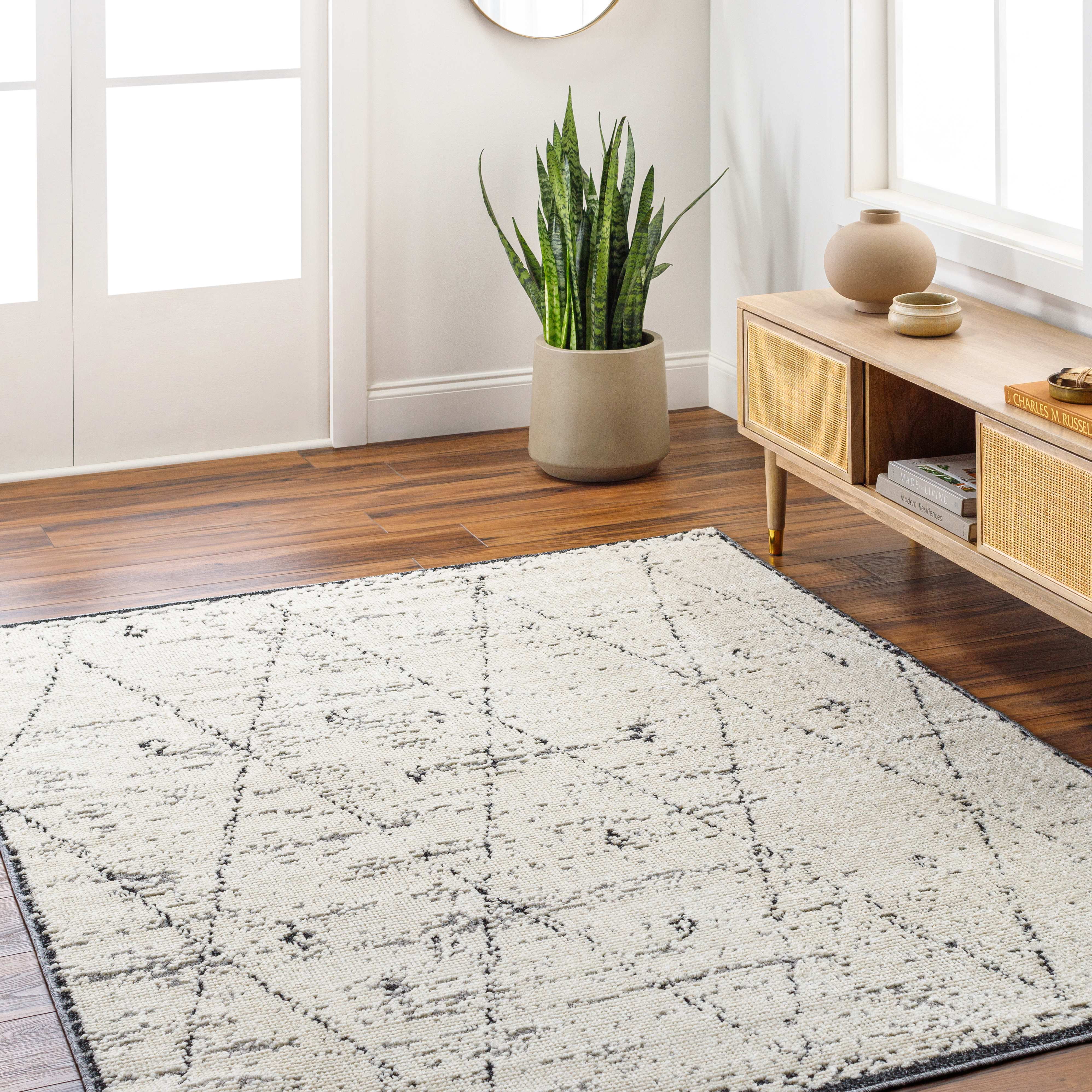 Mark&Day Area Rugs, 3x7 Hunters Hollow Global Ivory Runner Area Rug ...