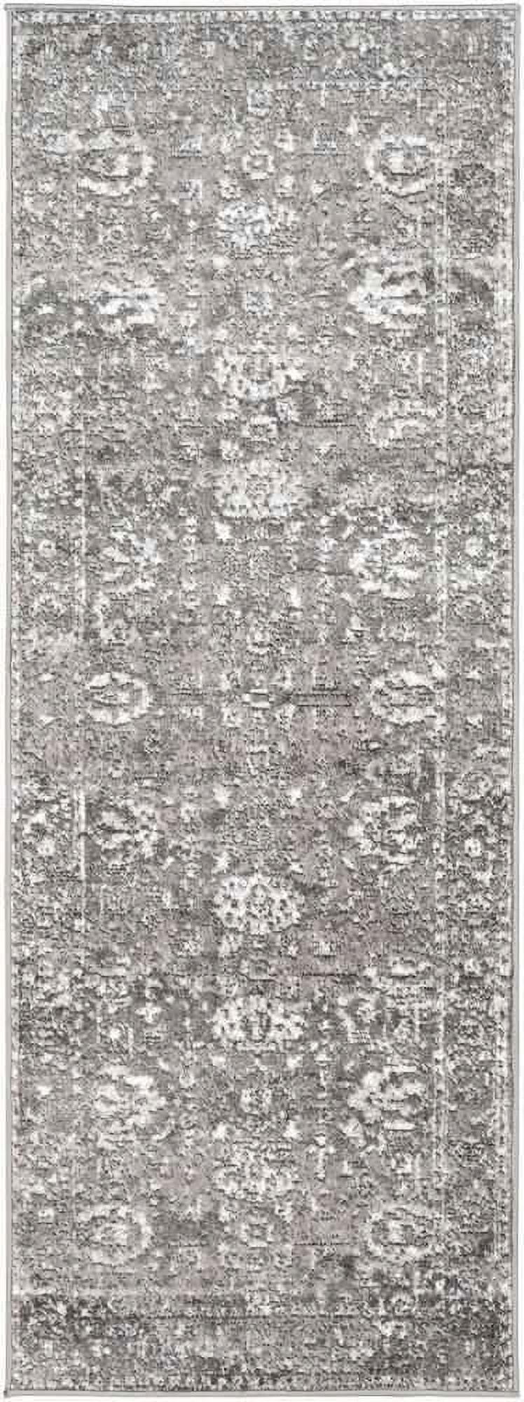 Mark&Day Area Rugs, 2x7 Kedrick Traditional Gray Charcoal White Runner ...