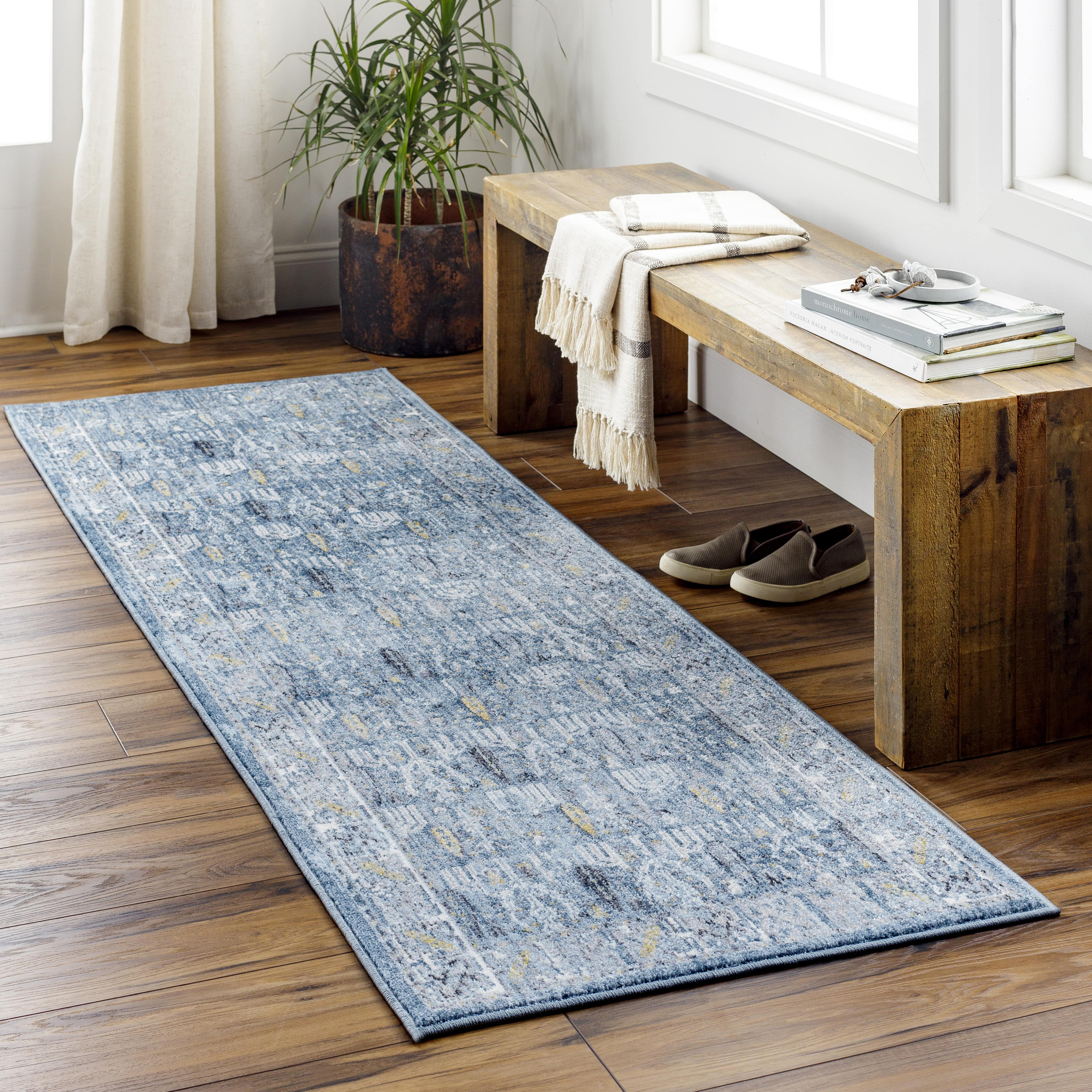Mark&Day Area Rugs, 2x7 Komurcu Traditional Dark Teal Runner Area Rug ...