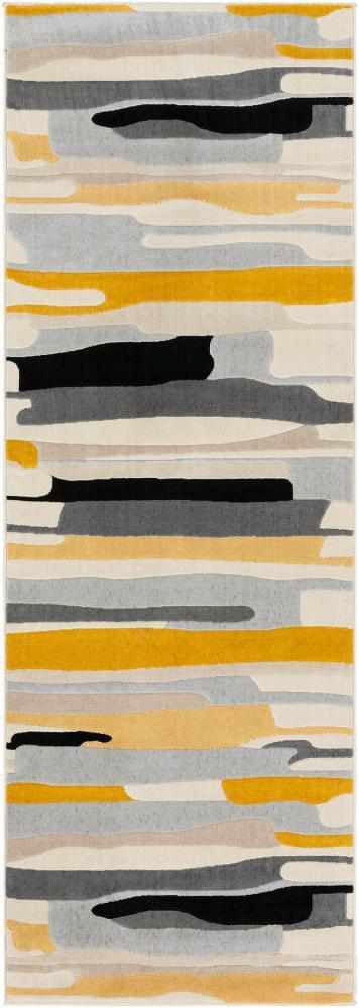 Mark&Day Area Rugs, 2x7 Lorient Modern Mustard Ivory Runner Area Rug (2 ...