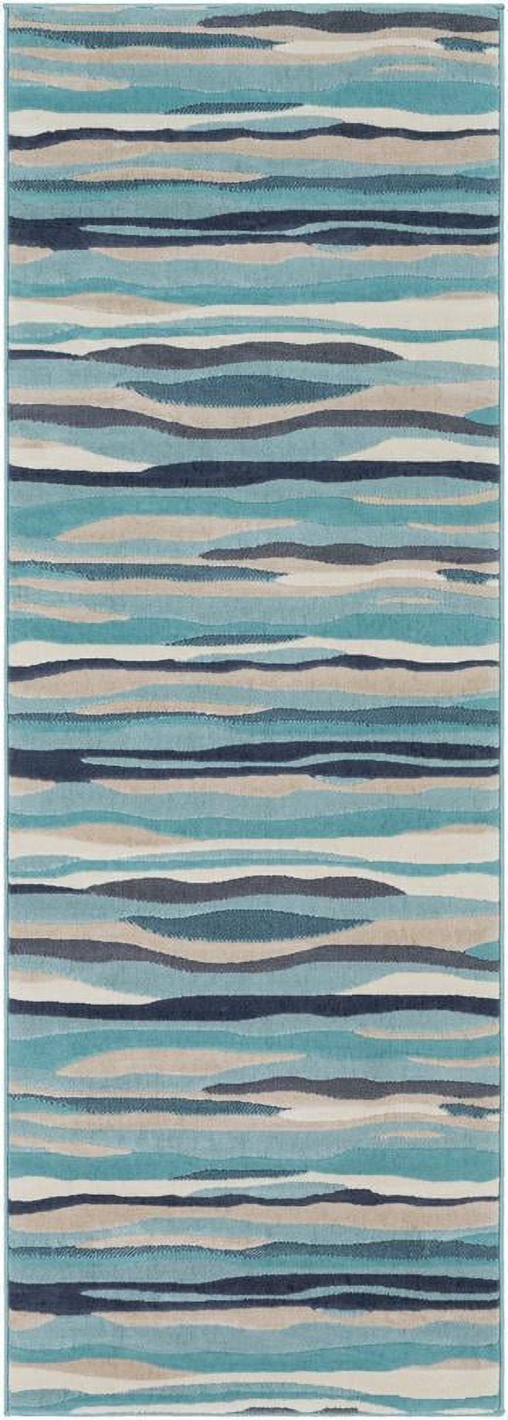 Mark&Day Area Rugs, 2x7 Montauban Modern Aqua Runner Area Rug (2'7" x 7 ...