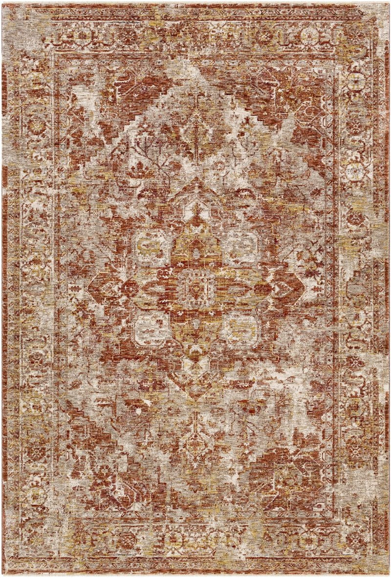 Mark&Day Area Rugs, 2x7 Rusven Traditional Burnt Orange Runner Area Rug ...